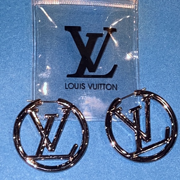 Jewelry | Womens Silver Louis Vuitton Set Of Hoop Earrings | Poshmark